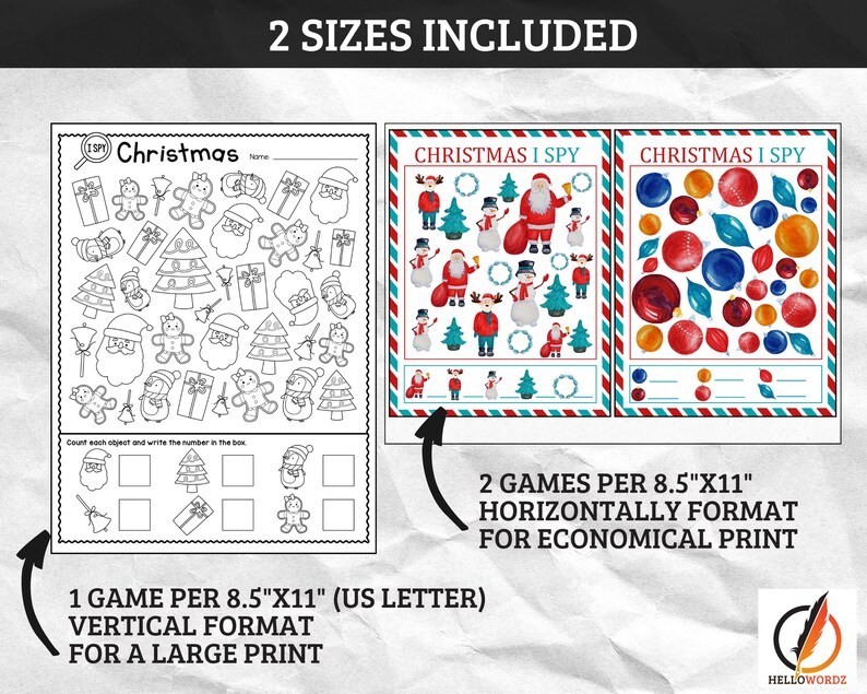 I Spy Christmas Pages Printable for Kids, Seek and Find, Look and Find ...