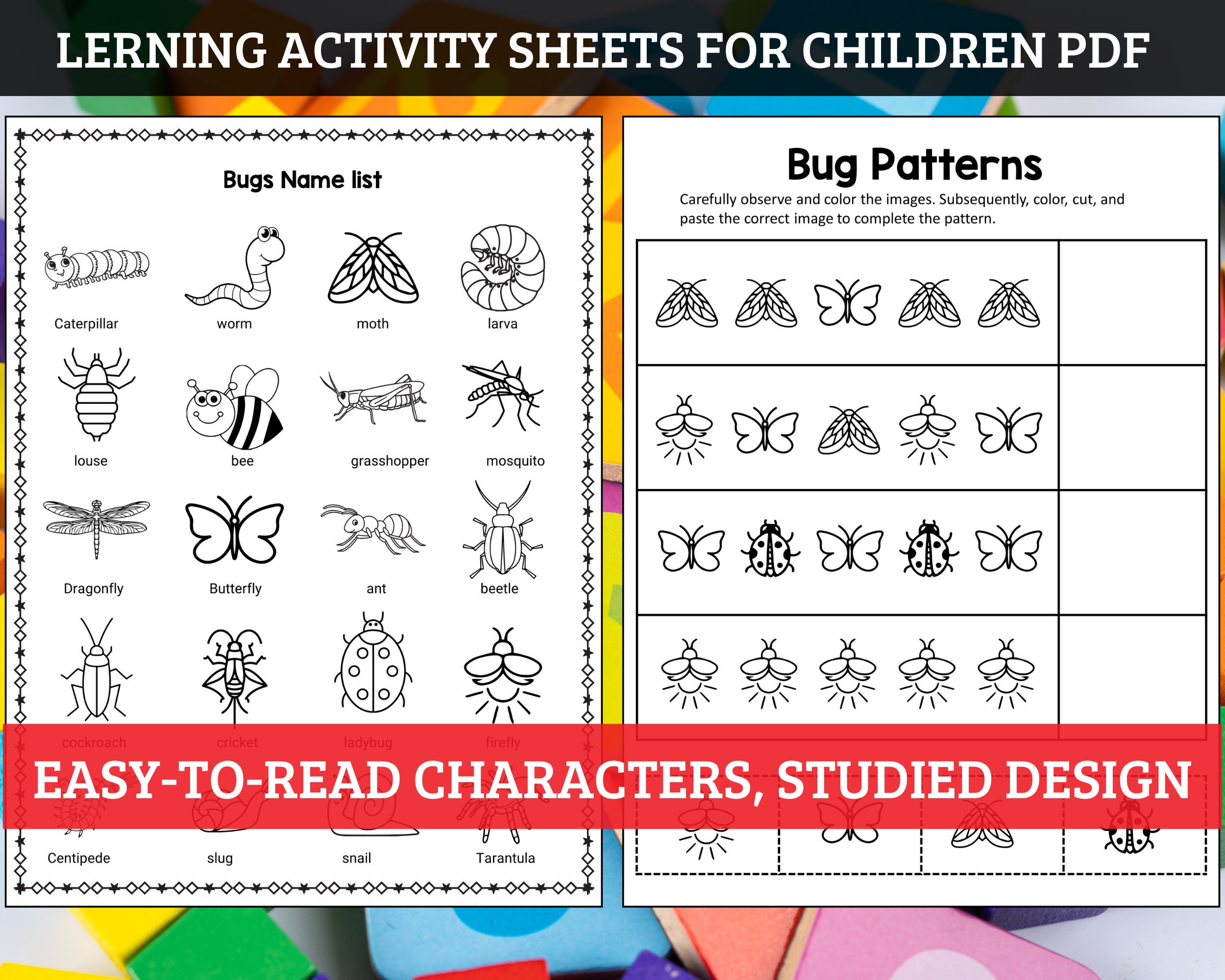 Insect Worksheets Bug Activity Printable Learning Preschool Crafts ...