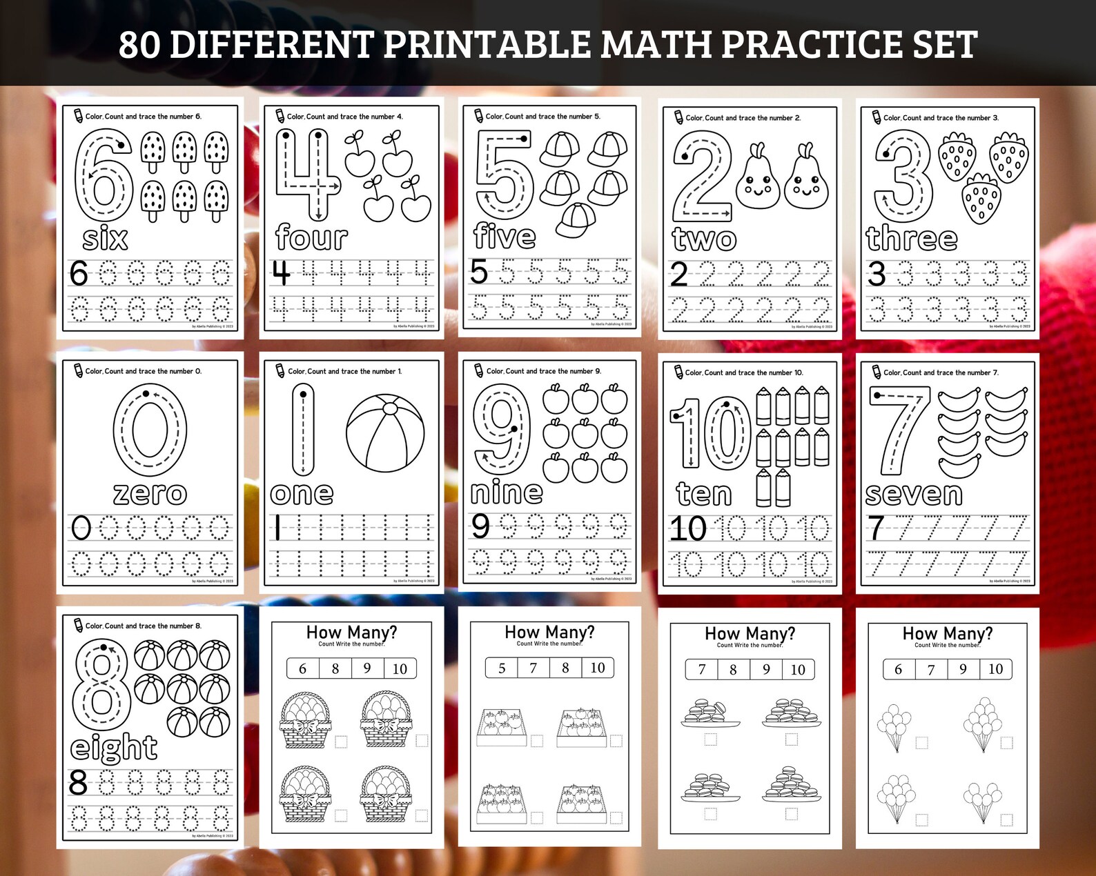 Preschool Number Worksheets Learn to Count Math Kindergarten Printables ...