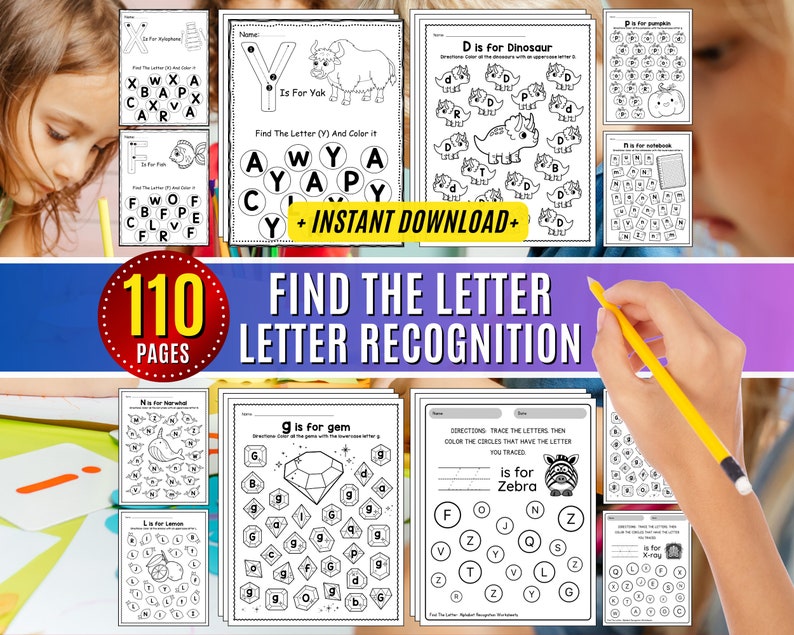 Find the Letter Alphabet ABC Letter Search Worksheet Activity ...