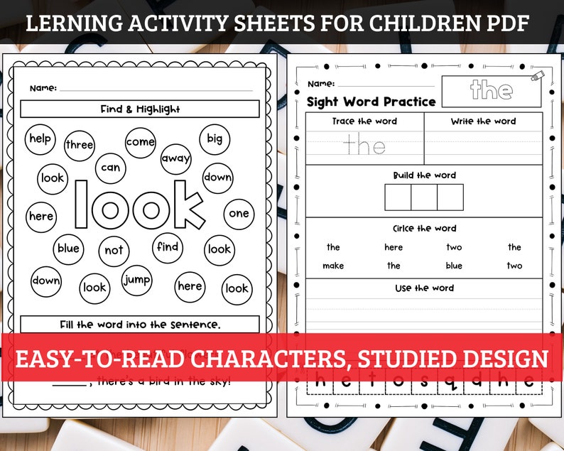 100 Sight Words for Preschool Activities Worksheets Kindergarten High ...