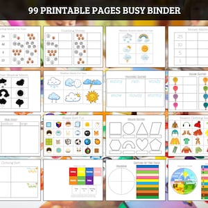 Preschool Busy Binder Worksheets Printables Educational Interactive for ...