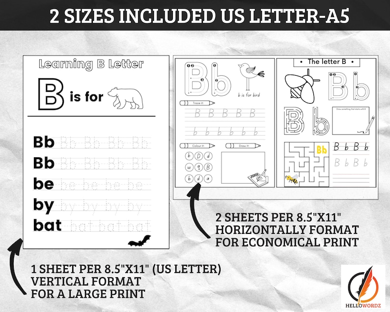 Preschool Letter B Worksheet Letters of Week Pre-k Activity Tracing ...