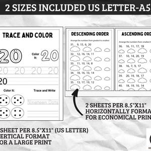 Counting to 20 Ordering Numbers Learn to Count 1-20 Worksheet Math Ascending Descending Order ...