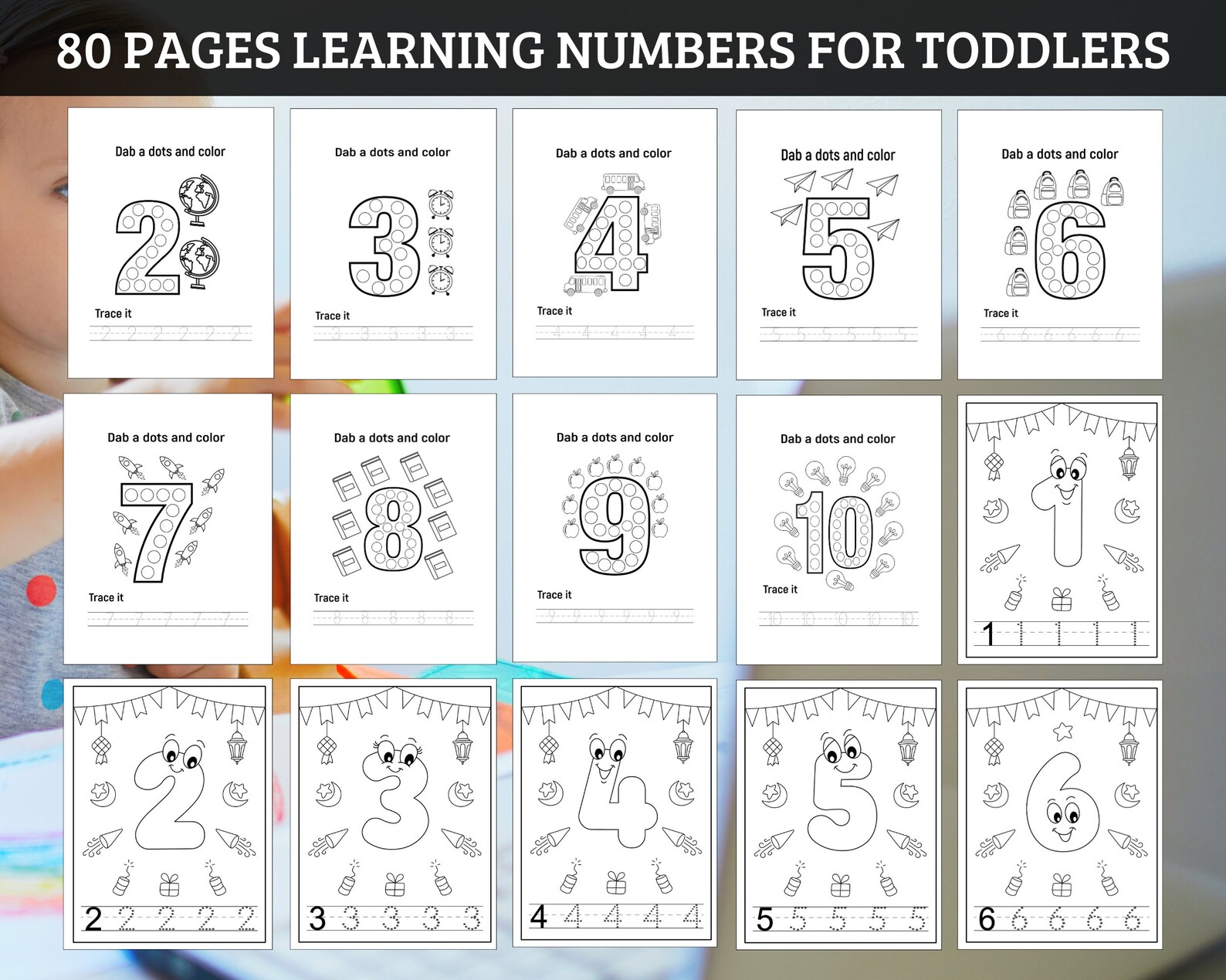 Learning Worksheets Numbers for Toddlers Tracing Number Printables ...