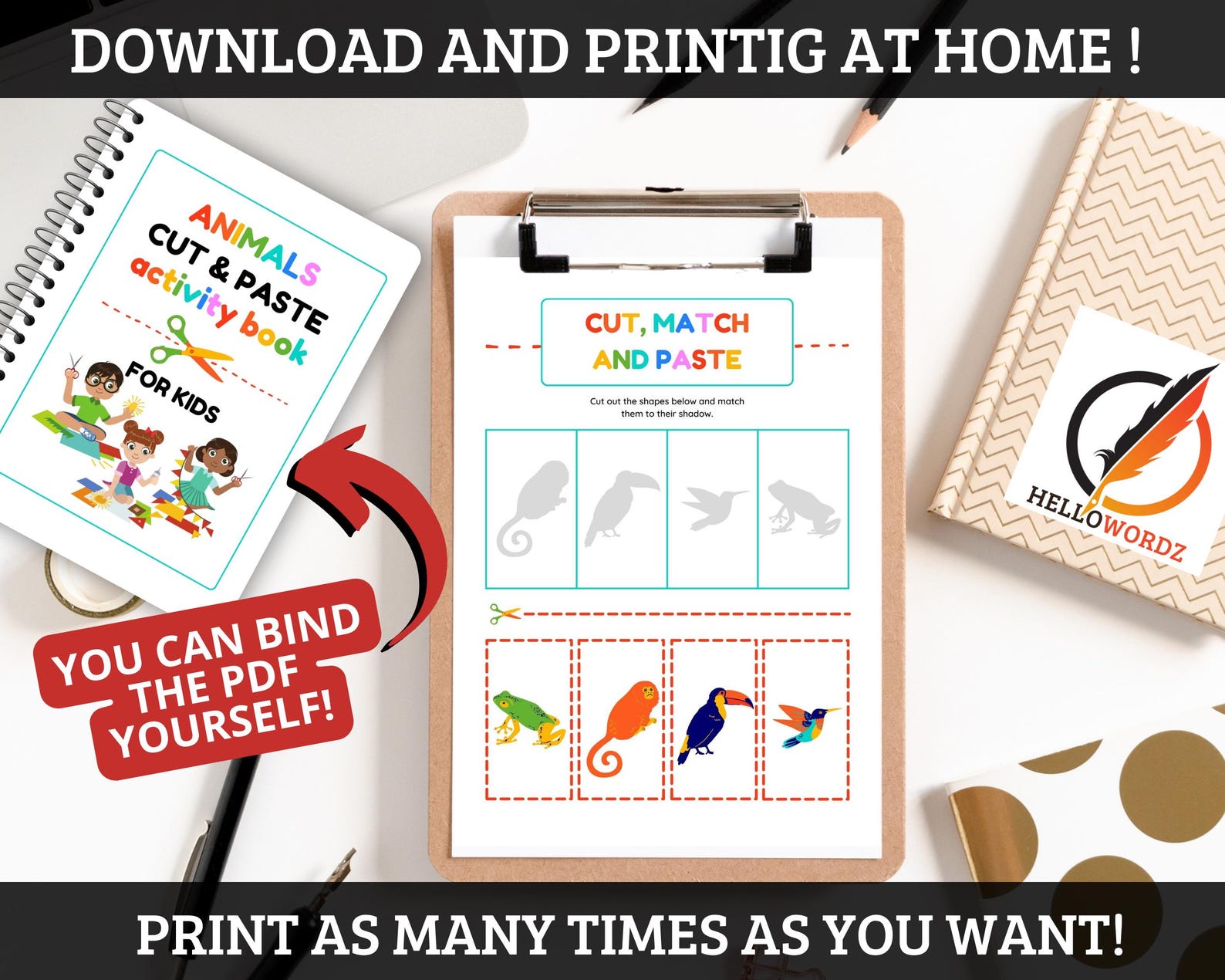 Cut and Paste Worksheet Activities Practice Sheets Cut and Glue ...