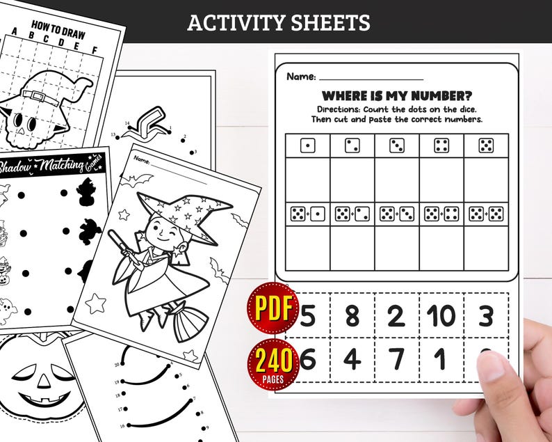 Halloween Activity Book Worksheet Printable for Kids Activities ...