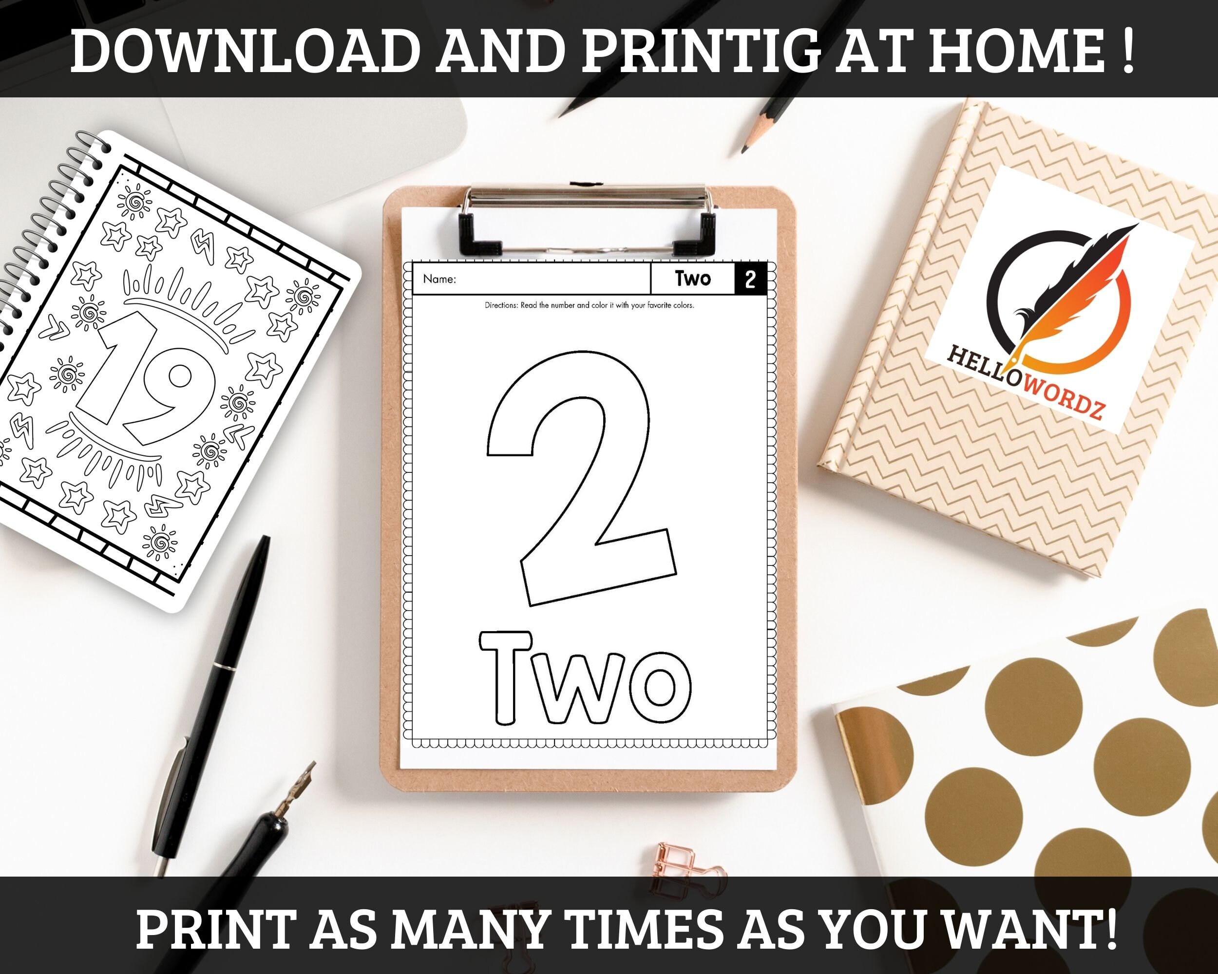 Counting to 20 Coloring Pages Numbers Recognition Learning Worksheets ...