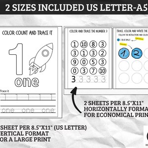 Number Worksheets Preschool Counting Printables Tracing Number 1-10 ...
