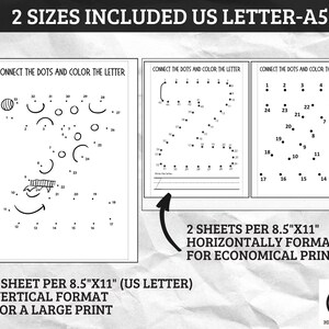 Alphabet Dot to Dot for Kids Worksheet Printable Connect the Dots ABC ...