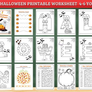 Printable Halloween Preschool Activity Bundle, Pumpkin Color Page, Maze ...