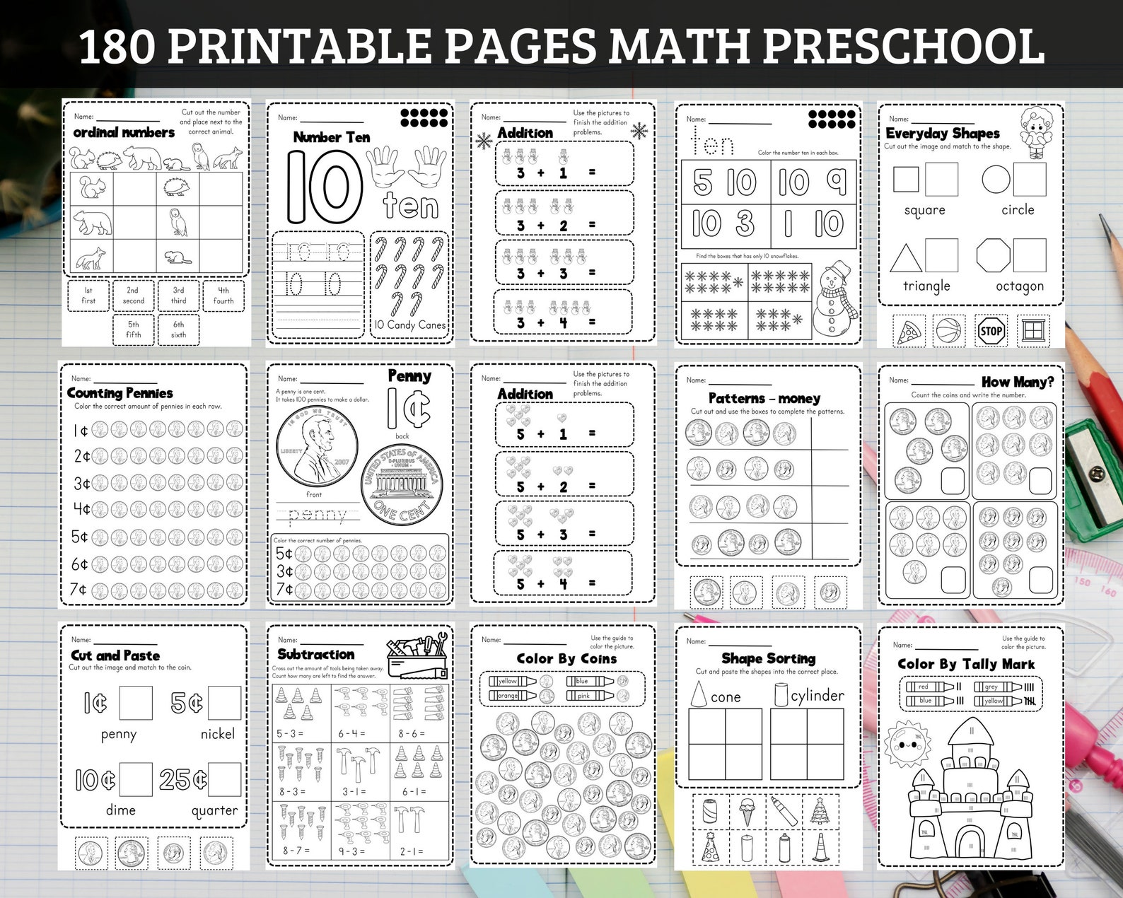 Counting 1-10 Activities for Preschool Worksheet Math Count Games ...