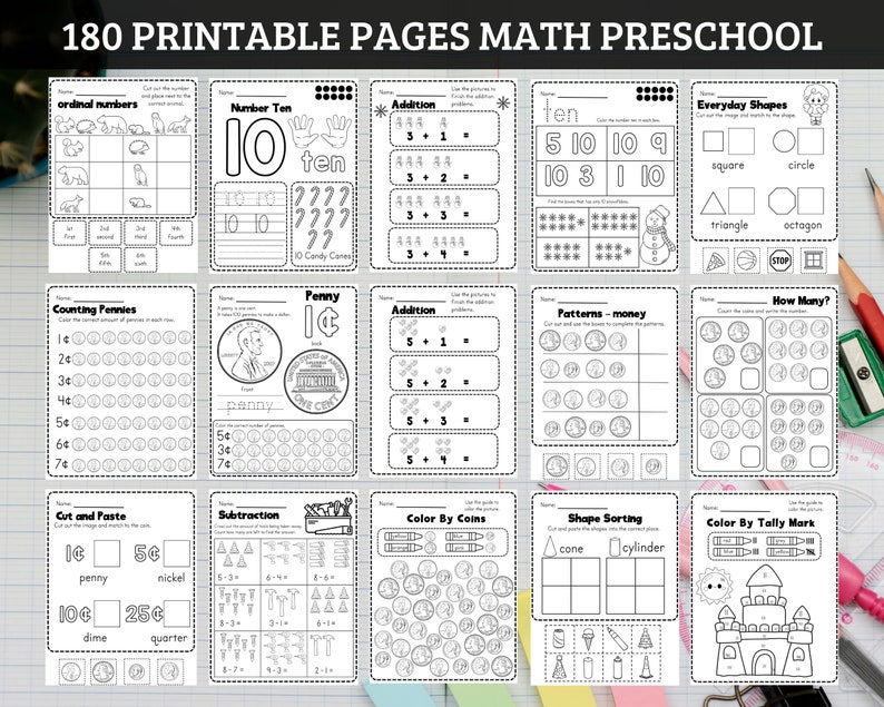 Counting 1-10 Activities for Preschool Worksheet Math Count Games ...