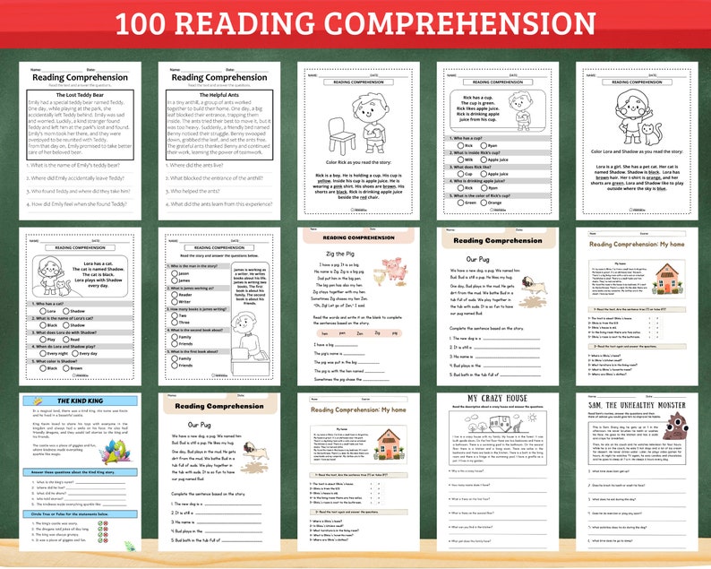 Reading Comprehension Passages Practice Beginning Learning to Read ...