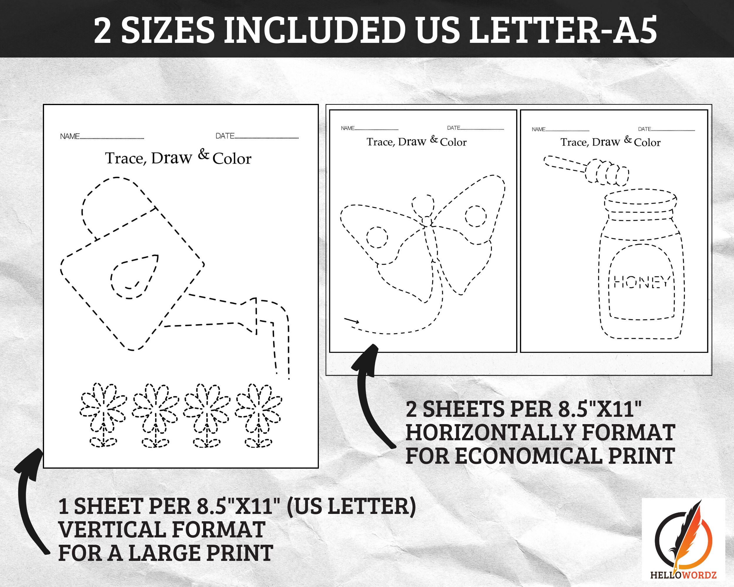 Tracing Worksheets for Kids Printable Pen Control Trace and Color Book ...