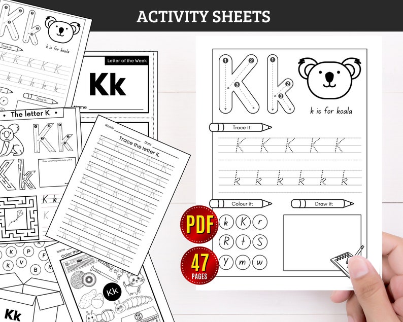 Letter K Worksheets Preschool Letters of Week Pre-k Activity Tracing ...