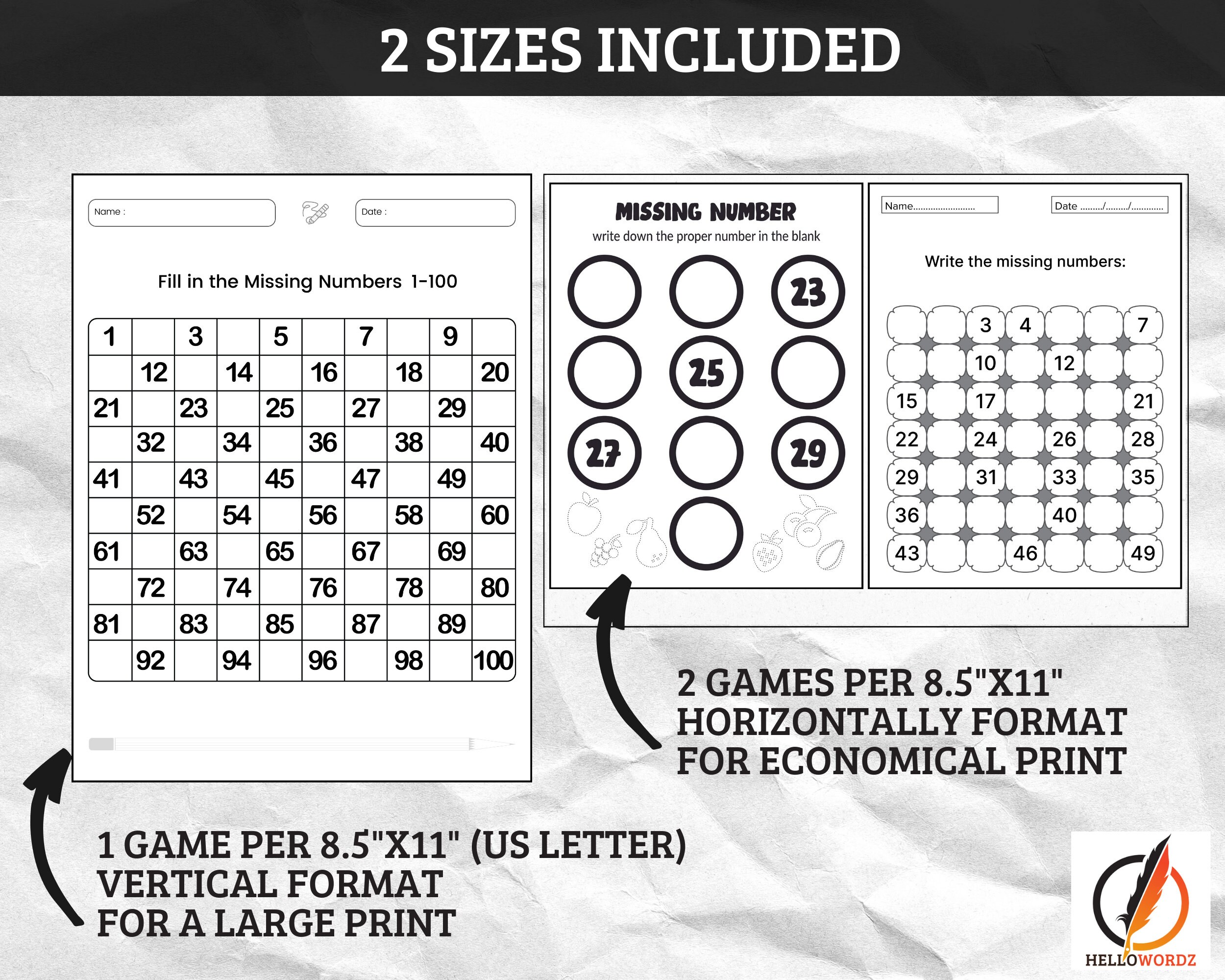Missing Numbers Worksheets Counting Practice Number, Early Childhood ...