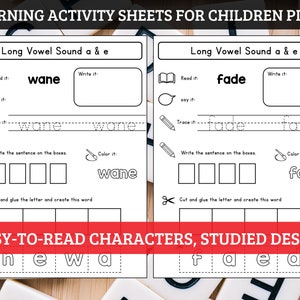 Long Vowel Sounds Worksheets Cvce Games Sight Words Printable Learning ...
