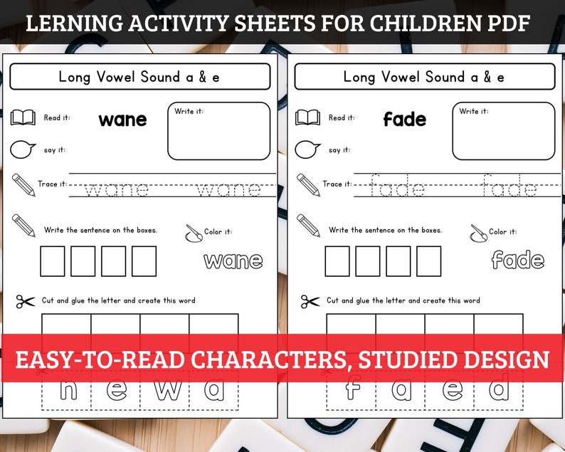 Long Vowel Sounds Worksheets Cvce Games Sight Words Printable Learning ...