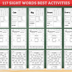 100 Sight Words for Preschool Activities Worksheets Kindergarten High ...