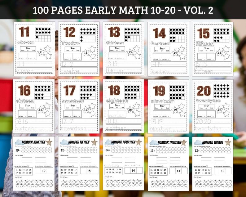 Numbers 1-20 Workbook: Math Activities for Kids (digital Download) - Etsy