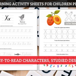 Letter X Worksheet Preschool Letters of Week Pre-k Activity Tracing Crafts Uppercase Letter ...