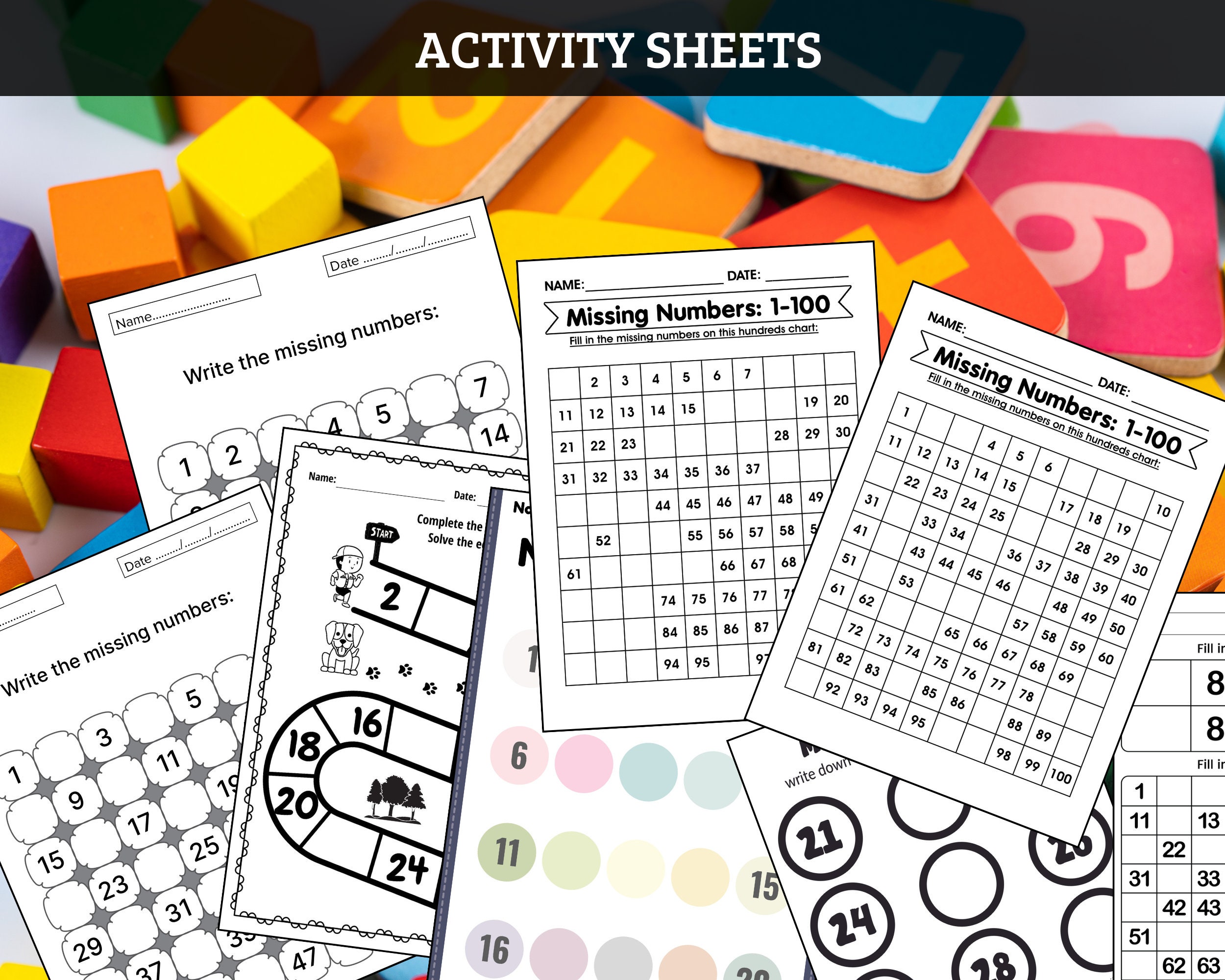 Missing Numbers Worksheets Counting Practice Number, Early Childhood ...