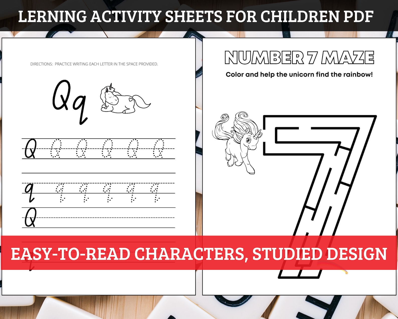 Unicorn Worksheets Letter Alphabet, Unicorn Number Activity Book ...