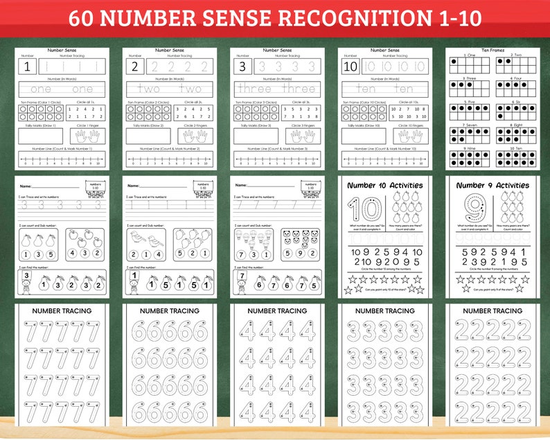Number Activity Worksheet Number Sense Recognition, Math Learning ...