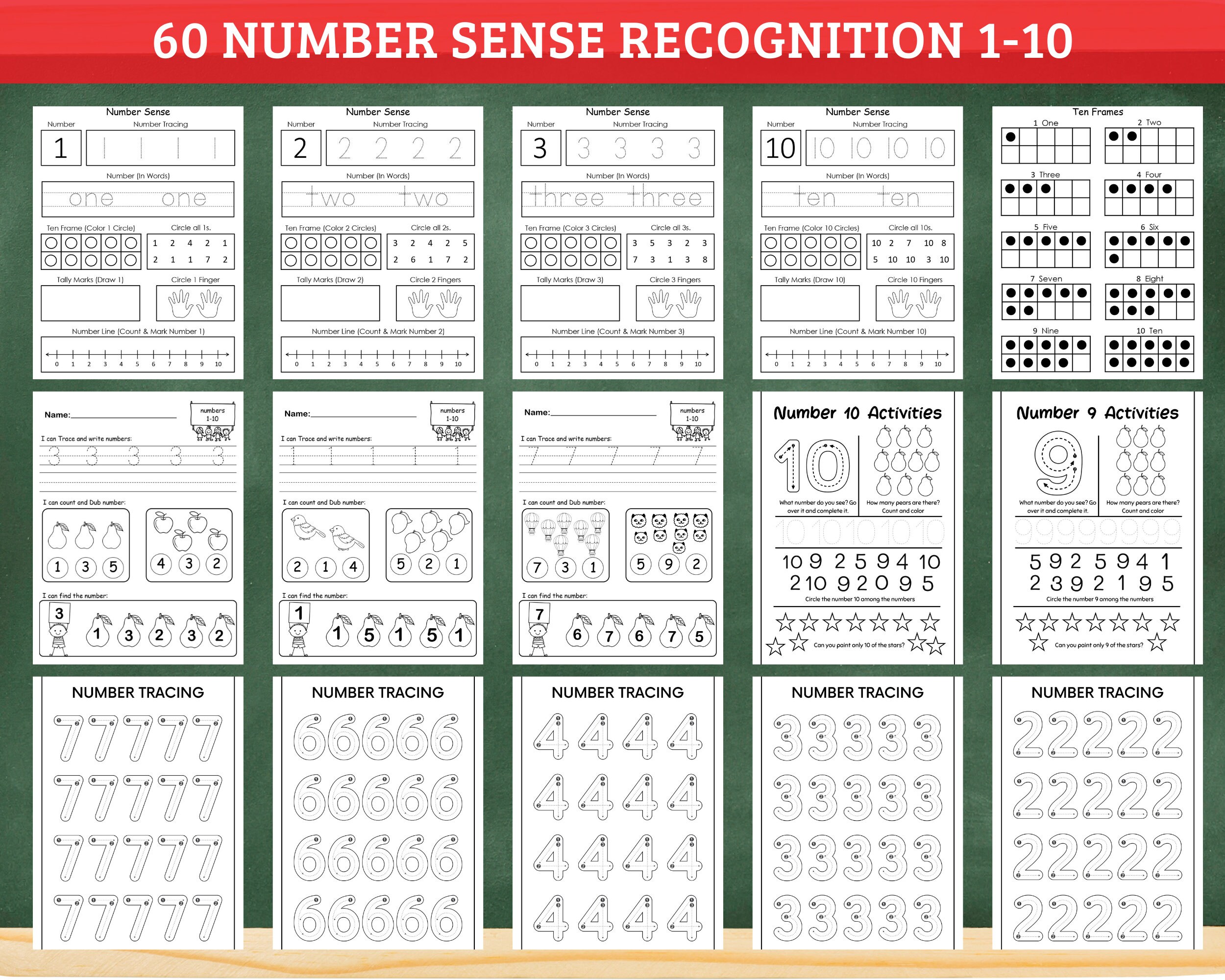 Number Activity Worksheet Number Sense Recognition, Math Learning ...