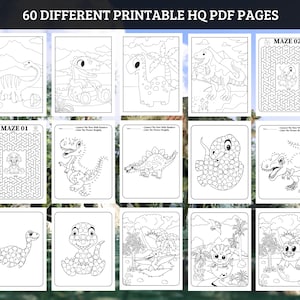 Dinosaur Game Printable Bundle, Dinosaur Activity Pages, Dinosaur ...