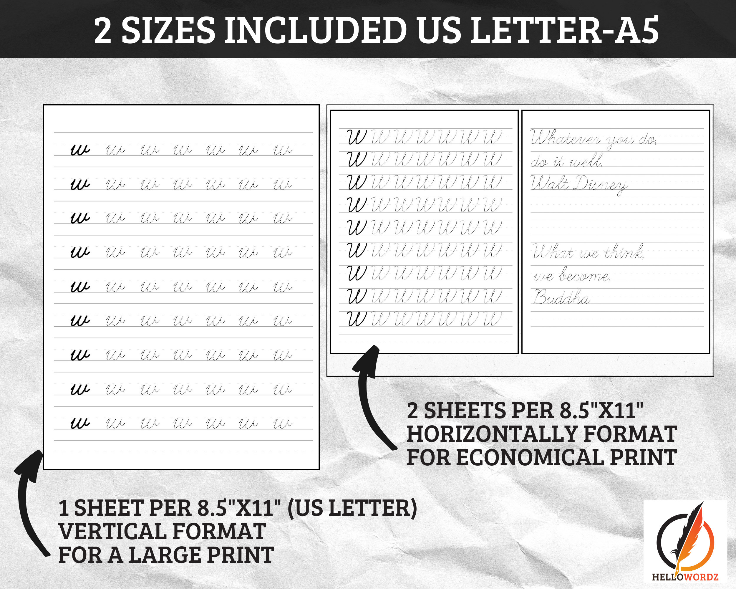 Cursive Handwriting Practice Worksheet Tracing for Kids, Printable ...
