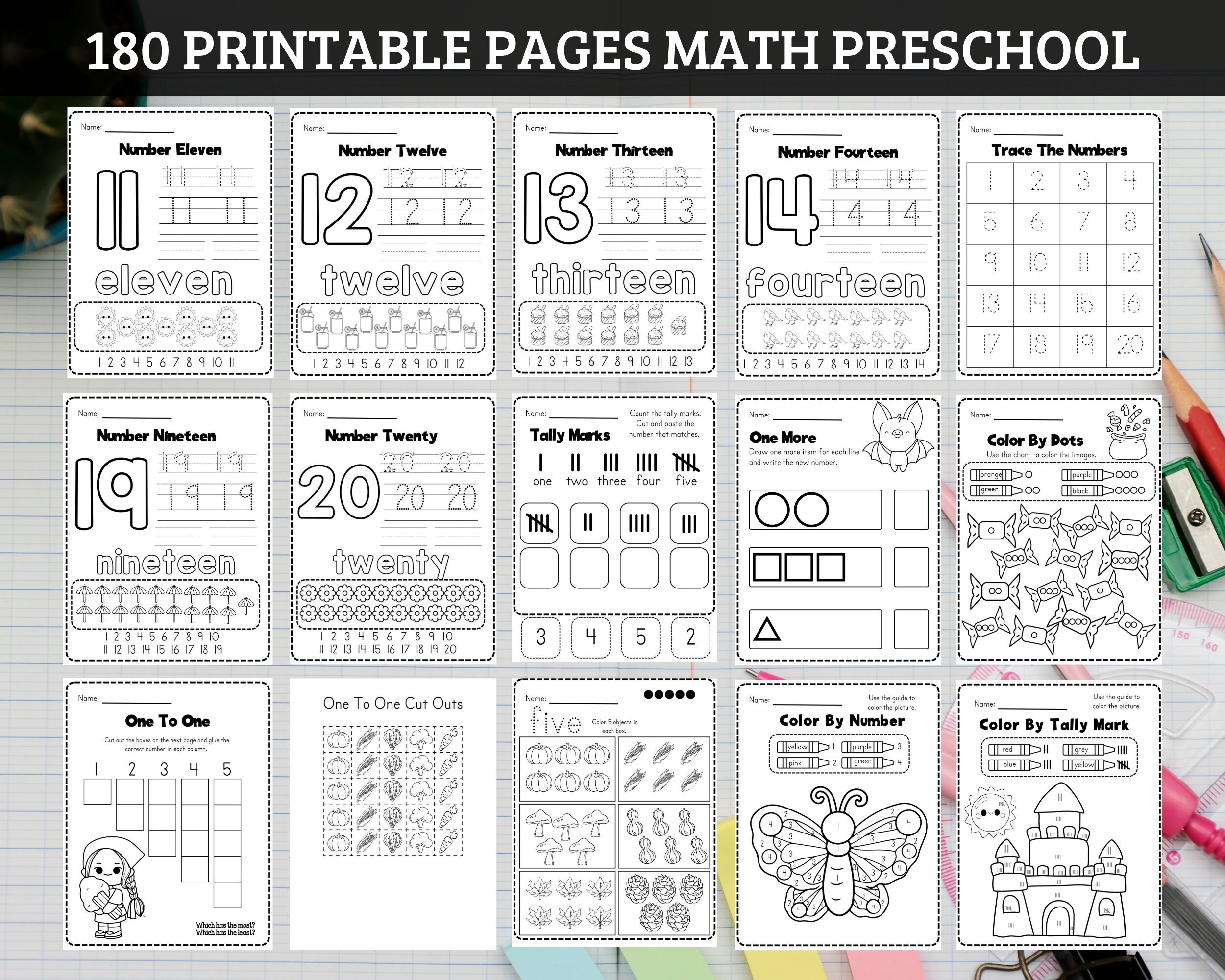 Counting 1-10 Activities for Preschool Worksheet Math Count Games ...