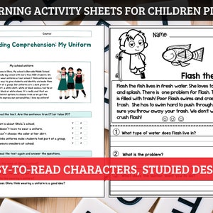 Reading Comprehension Passages Practice Beginning Learning to Read ...