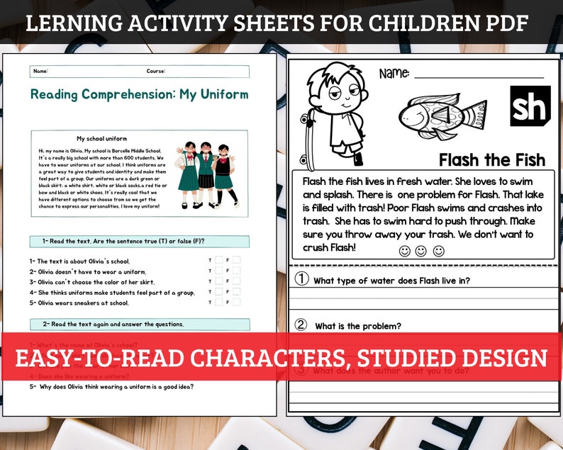 Reading Comprehension Passages Practice Beginning Learning to Read ...