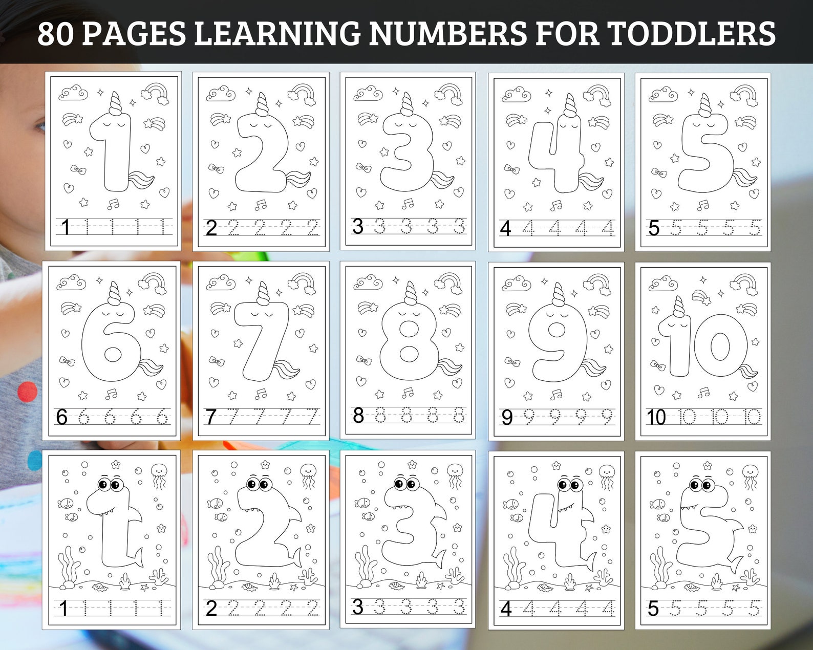 Learning Worksheets Numbers for Toddlers Tracing Number Printables ...