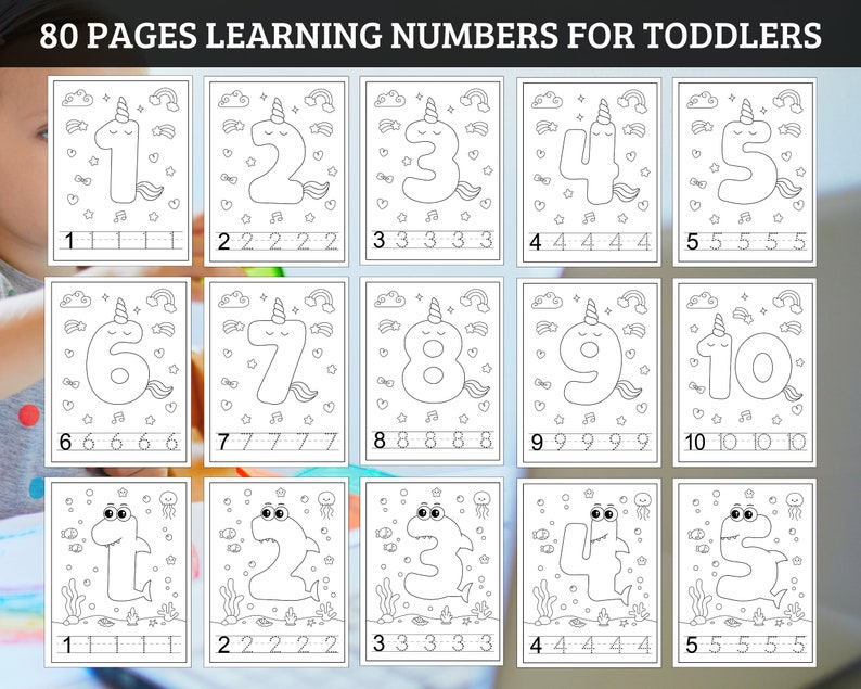 Learning Worksheets Numbers for Toddlers Tracing Number Printables ...