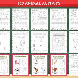 Animal Activity Alphabet Handwriting Workbook Themed Animal Coloring ...