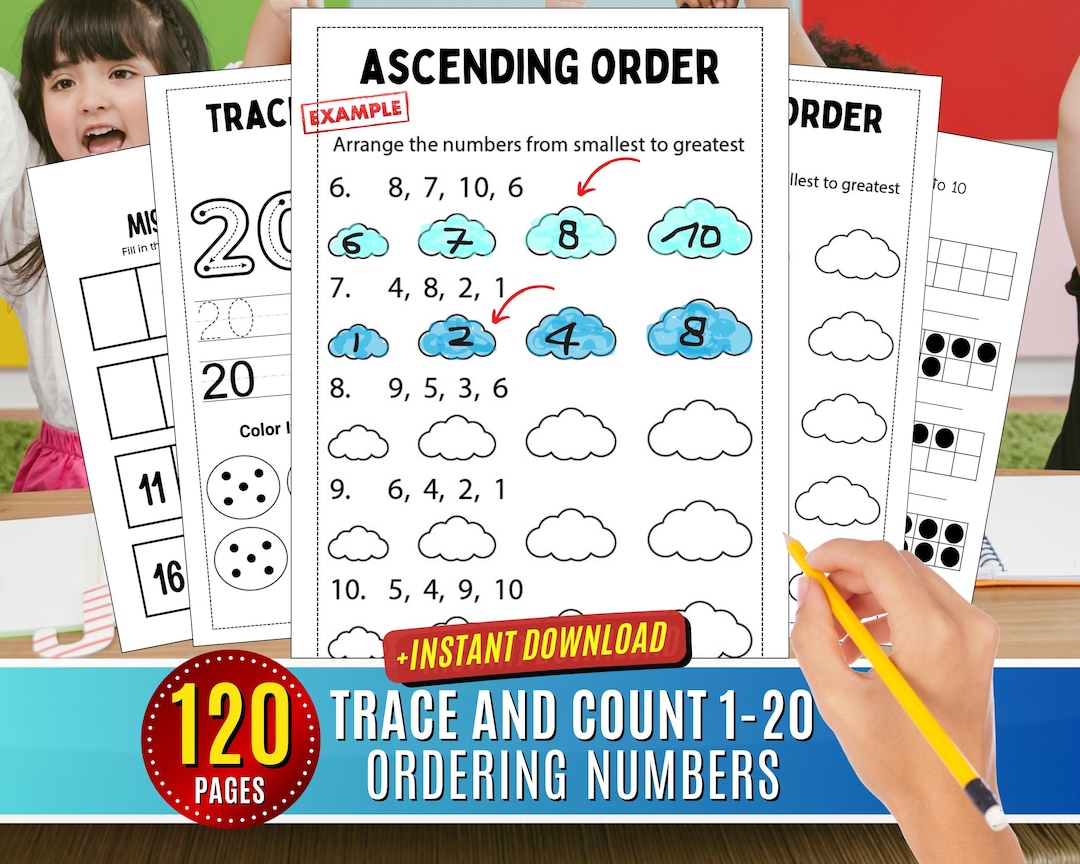 Counting to 20 Ordering Numbers Learn to Count 1-20 Worksheet Math ...