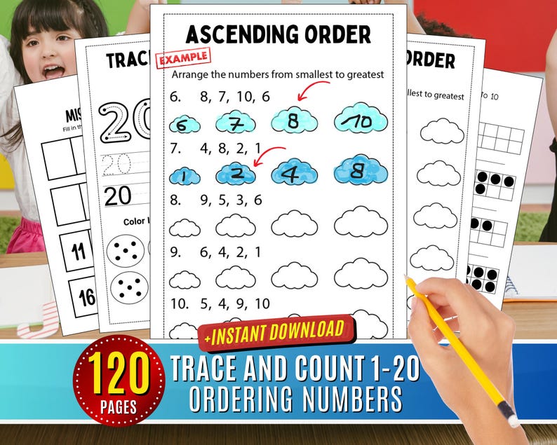 Counting to 20 Ordering Numbers Learn to Count 1-20 Worksheet Math ...