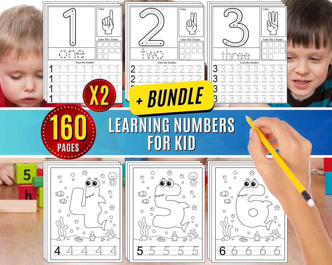Bundle Worksheets Learning Numbers for Kids Place Value Tracing Number ...
