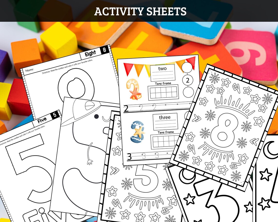 Number Coloring Workbook: Early Math, Counting to 20 Worksheet ...