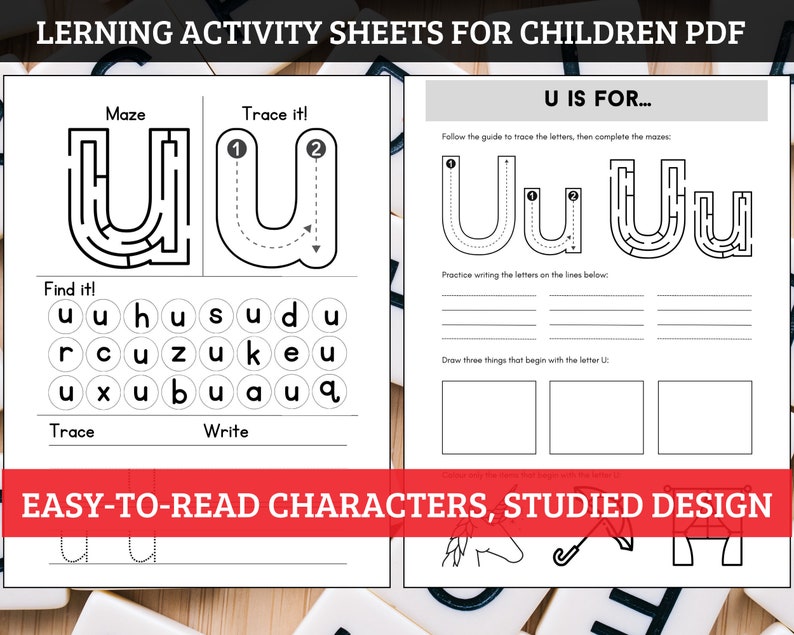 Letter U Worksheets Preschool Letters of Week Pre-k Activity Tracing ...
