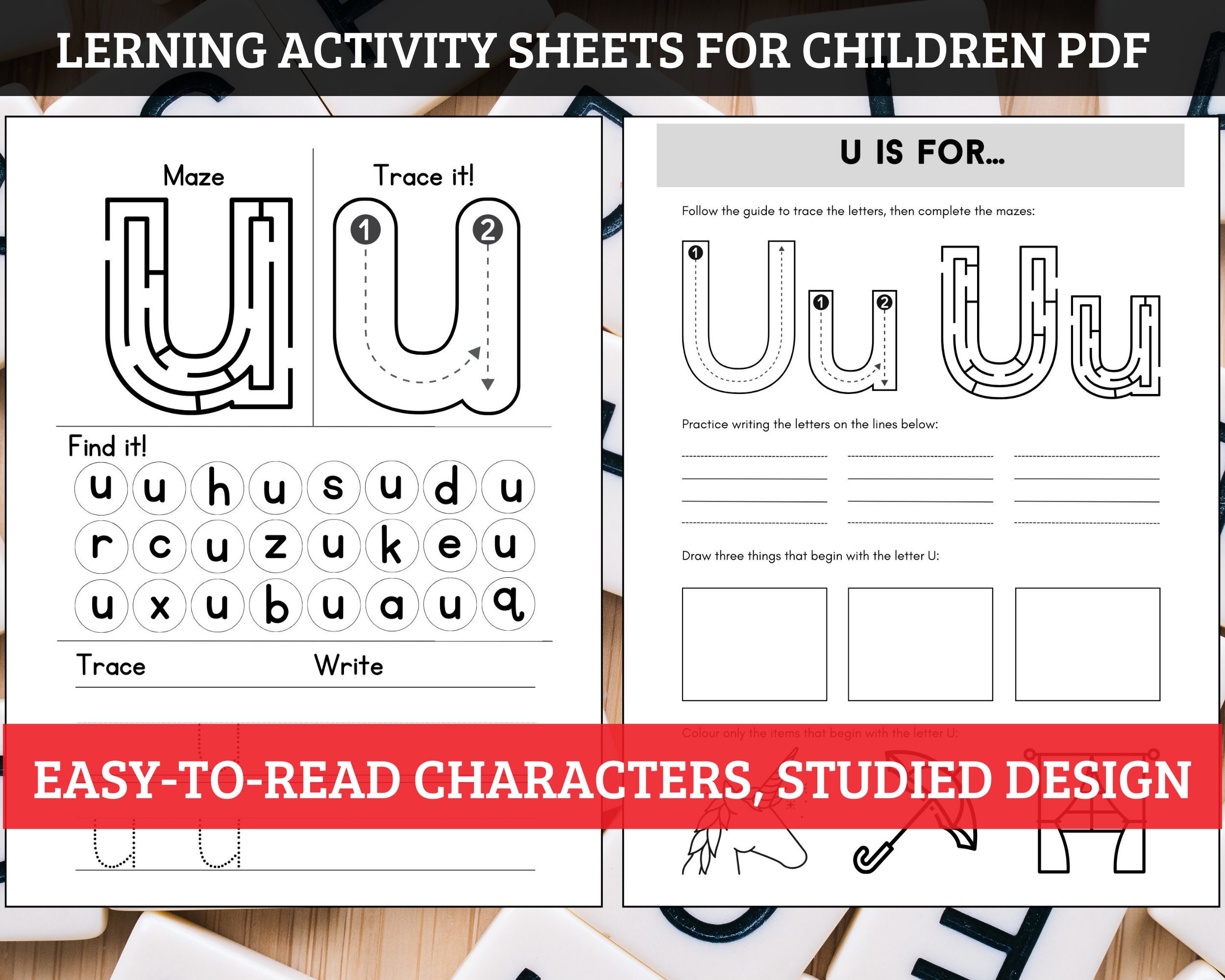 Letter U Worksheets Preschool Letters of Week Pre-k Activity Tracing ...