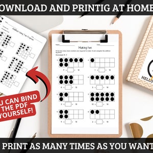 Ten Frame Printable Worksheet Counting to 20 Learning Visual Count 1-20 ...