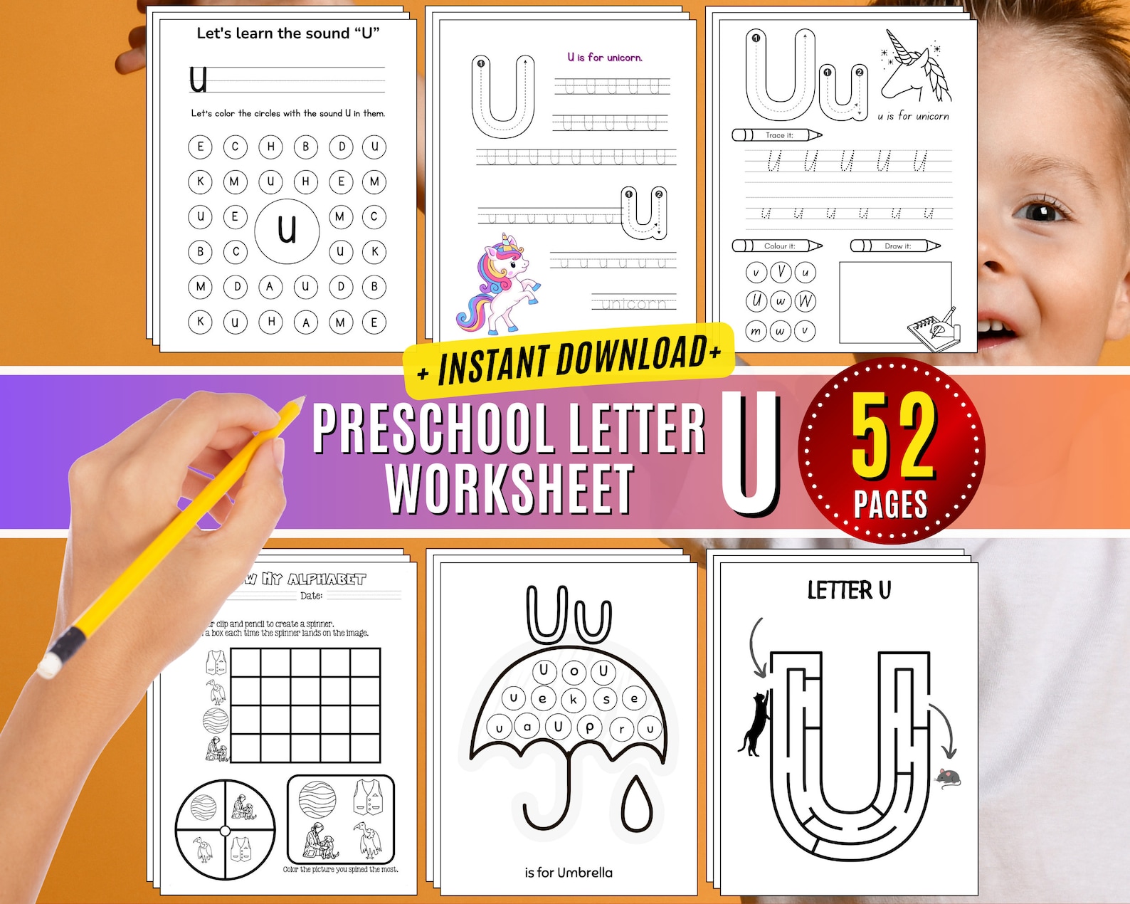 Letter U Worksheets Preschool Letters of Week Pre-k Activity Tracing ...