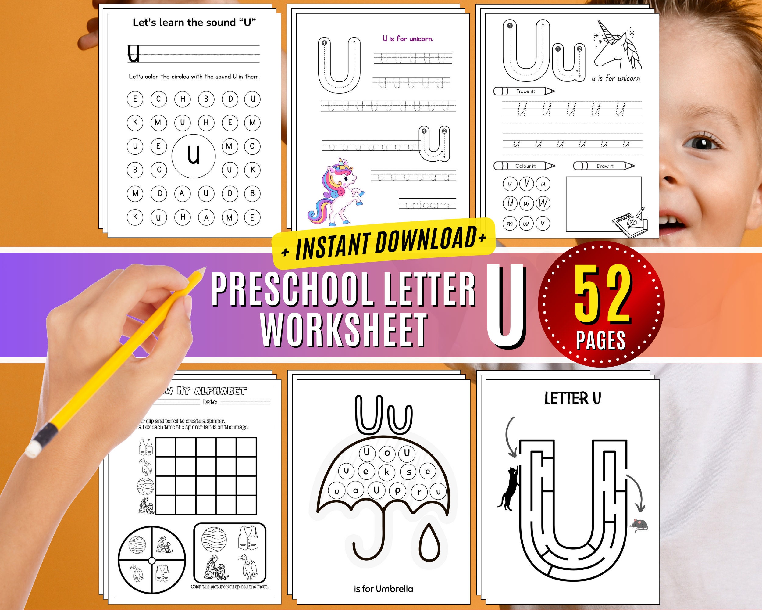 Letter U Worksheets Preschool Letters of Week Pre-k Activity Tracing ...