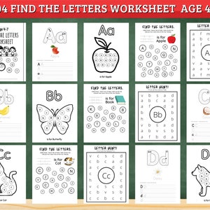 Find the Letters Hunt Worksheets, Find and Dab Alphabet ABC Printable A ...