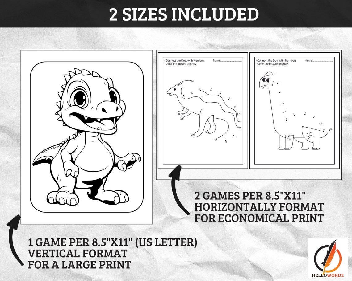 Dinosaur Game Printable Bundle, Dinosaur Activity Pages, Dinosaur ...