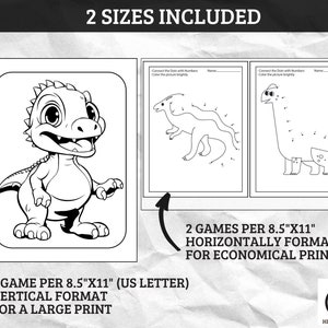 Dinosaur Game Printable Bundle, Dinosaur Activity Pages, Dinosaur ...